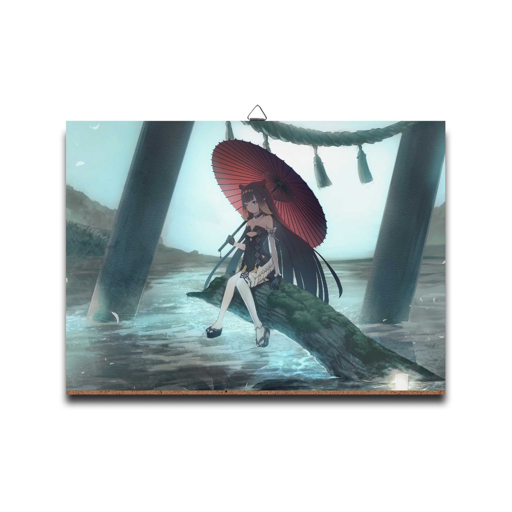 KAYU Anime wooden wall Poster vtuber NINOMAE INANIS GATE UMBRELLA ...