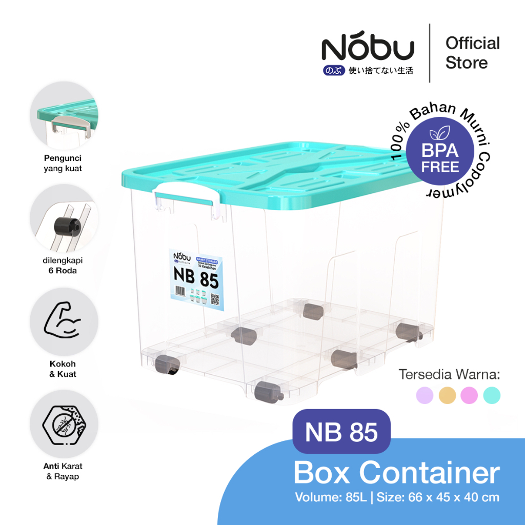 Nobu Smart Storage Container Box 85L Storage Container With Lid ...