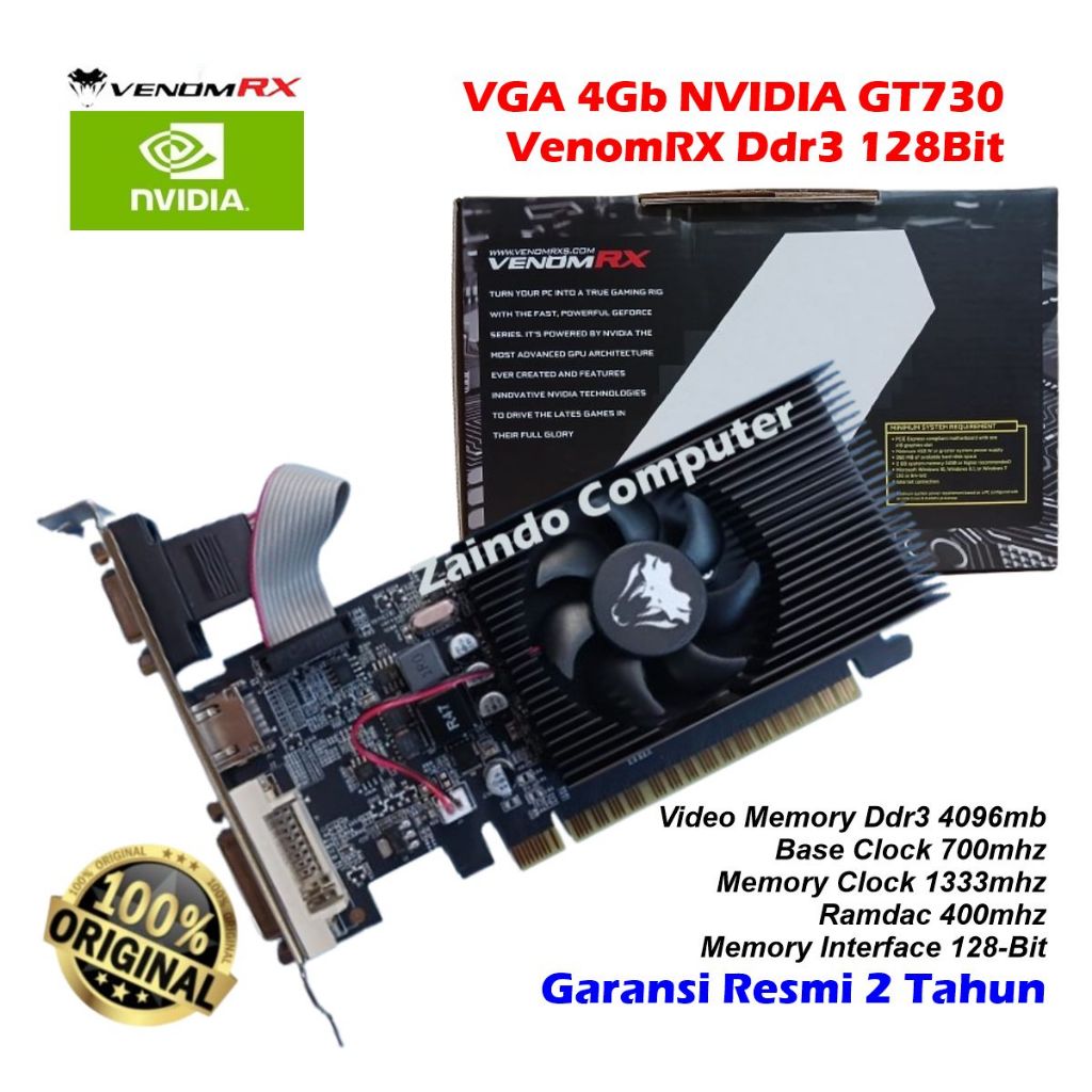 Vga VenomRX GT730 4GB DDR3 NVIDIA VGA 4GB NVIDIA GT730 VENOM RX DDR3 Giforce HDMI DVI Dsub GT ...