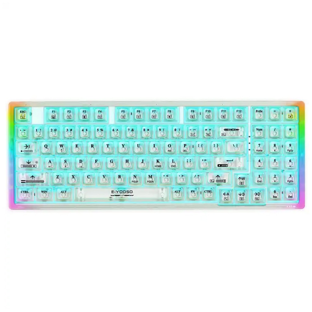 E-yooso Z94/Z-94 98% Transparent RGB Mechanical Gaming Keyboard ...