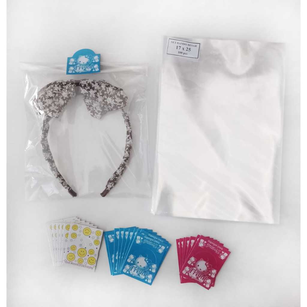 100 Sets of Plastic Large Headbands and Labels Accessories Opp Plastic ...