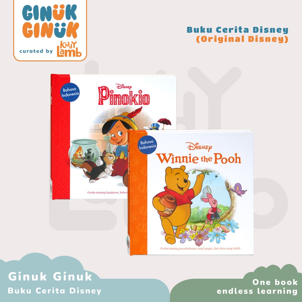 Ginukginuk Disney Winnie the Pooh & Pinocchio story Book / Indonesian ...