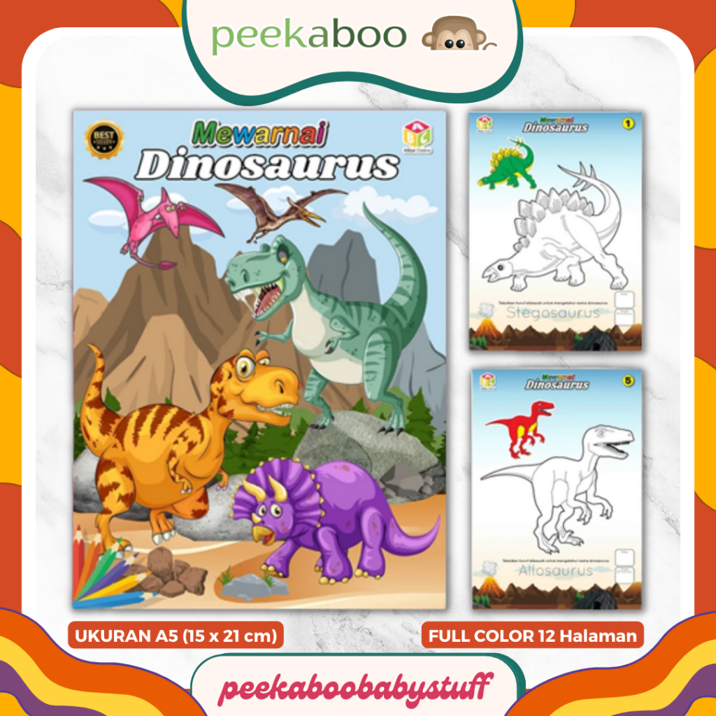 Full Color (FC) A5 Coloring Book - Dinosaur - FC || Full COLOR COLOR ...