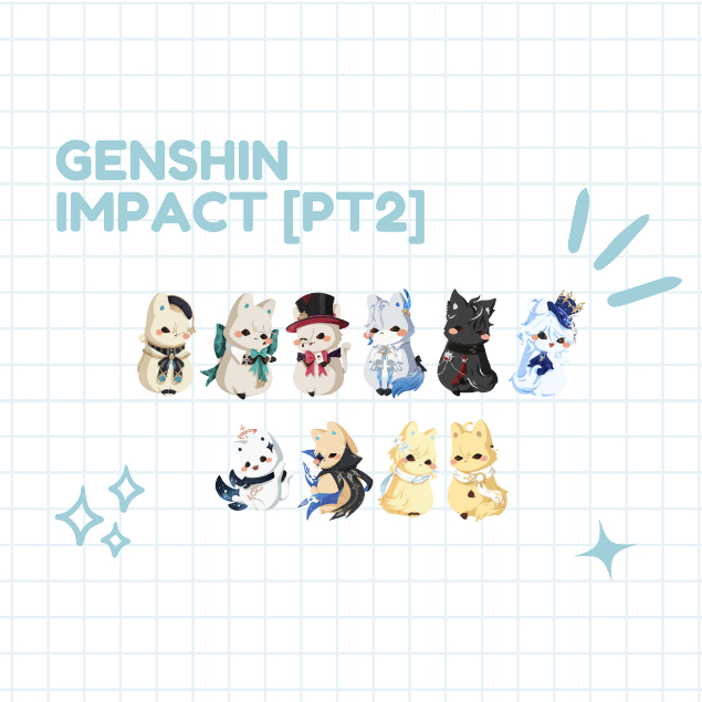 Lilzee [pt2] Genshin Impact Cat Keychains : Farina, Neuvillette ...