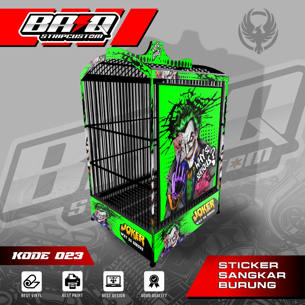 BOX CAGE DECAL STICKER - BOX BIRD CAGE DECAL EBOD JOKER EB023 | Shopee ...