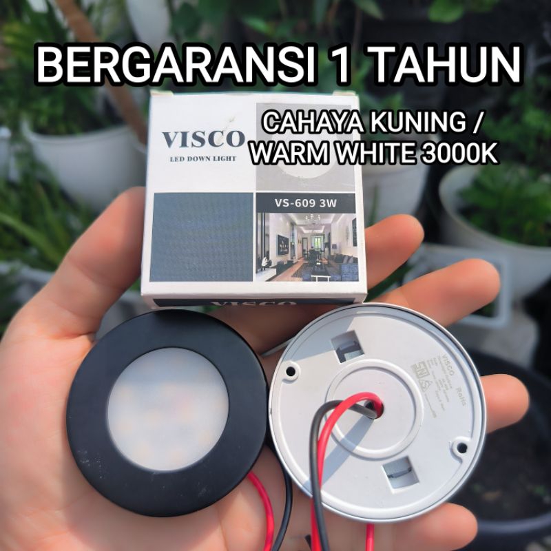 CAHAYA Visco PANEL LED 3W OB Round Light WARM WHITE 3000K/yellow 1 Year ...
