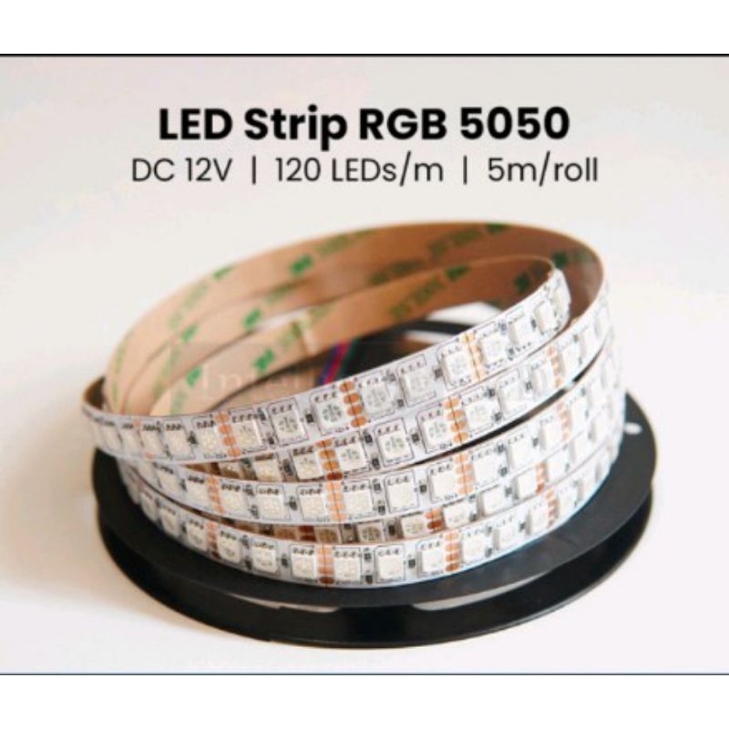 LED RGB Strip 5050 120 Led DC 12V flexible price per 50 cm | Shopee ...