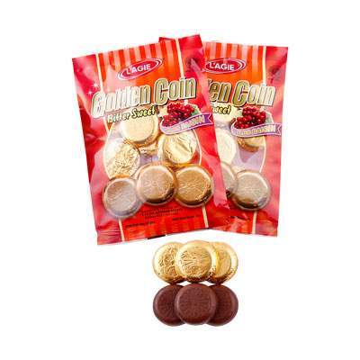 L'agie Golden Coin Chocolate Lagie Coin plus Raisin/ 56 Gramkismis ...