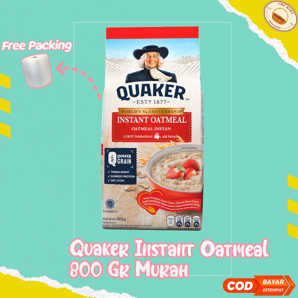 Quaker Instant Oatmeal 800gr Quaker Quick Cook Oatmeal 800gram | Shopee ...