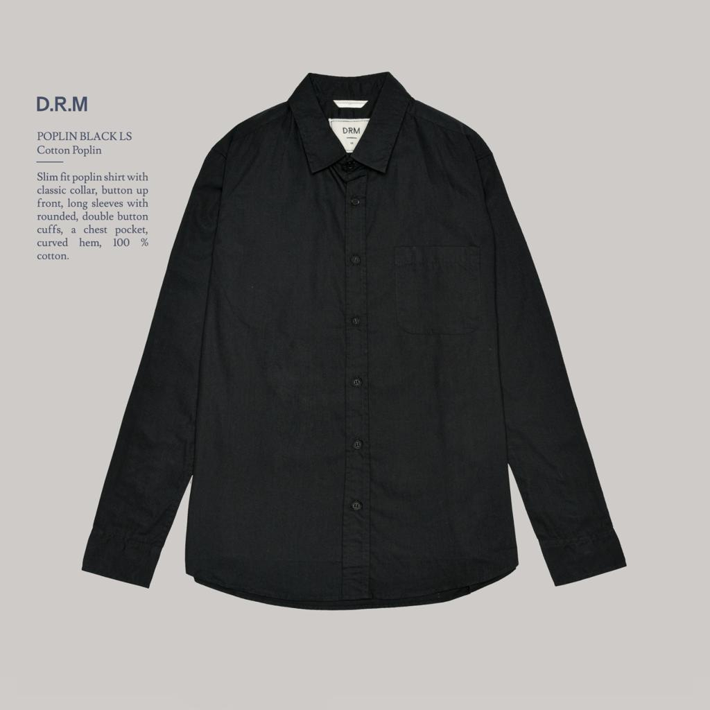 KEMEJA HITAM PUTIH Drm - Poplin Collar Shirt - Code "Plain" - 4 colors ...