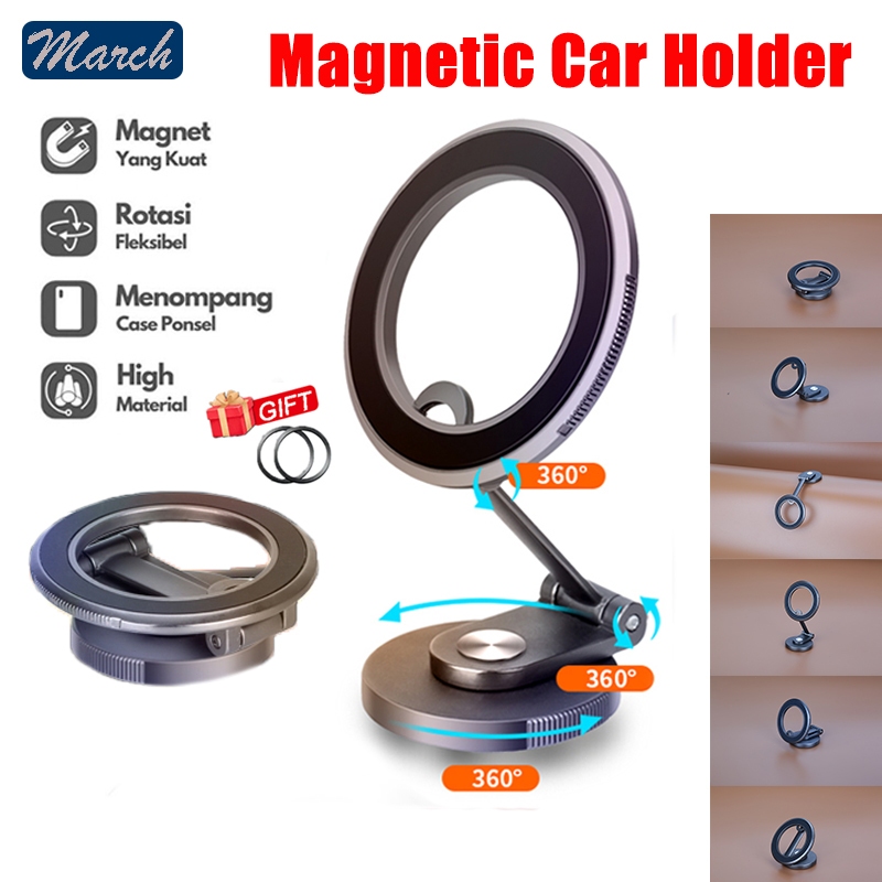 HP New Magnetic Car Holder 360 Rotation Mobile Phone Strong Magnet Mini ...
