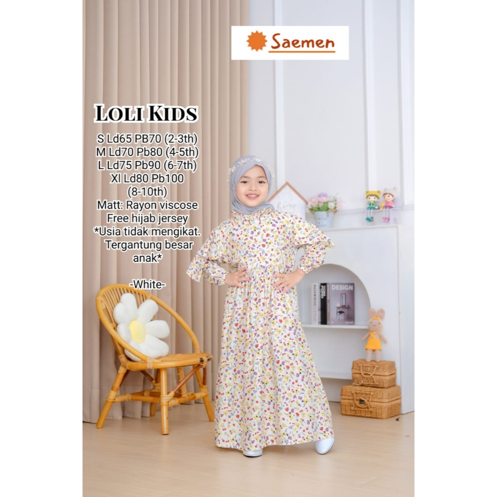 Loli kids Children's Gamis Clothes free hijab jersey Girls 1-10 Years ...