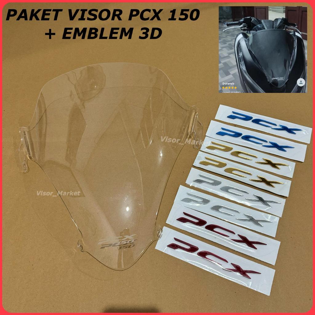 LOKAL Pcx 150 VISOR Package And 3D PCX EMBLEM Embossed Acrylic Material ...