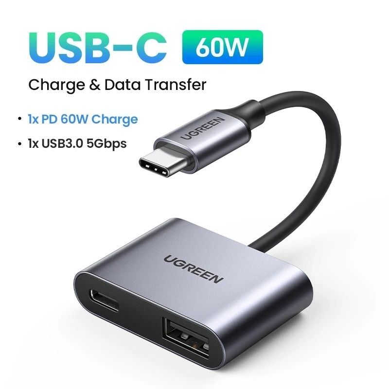 Ugreen OTG Type C to USB 3.0 + PD 60W High Speed 5Gbps iPhone 15 iPad ...