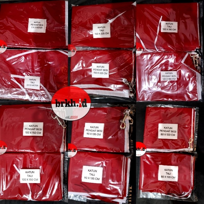 PUTIH KATUN MERAH Premium Red And White Flag Iron Hook/Tali-All Sizes ...