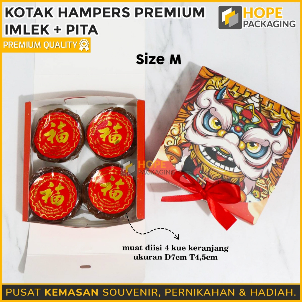 Chinese New Year Cardboard Box Premium Hampers Box + Ribbon / Gift Box ...