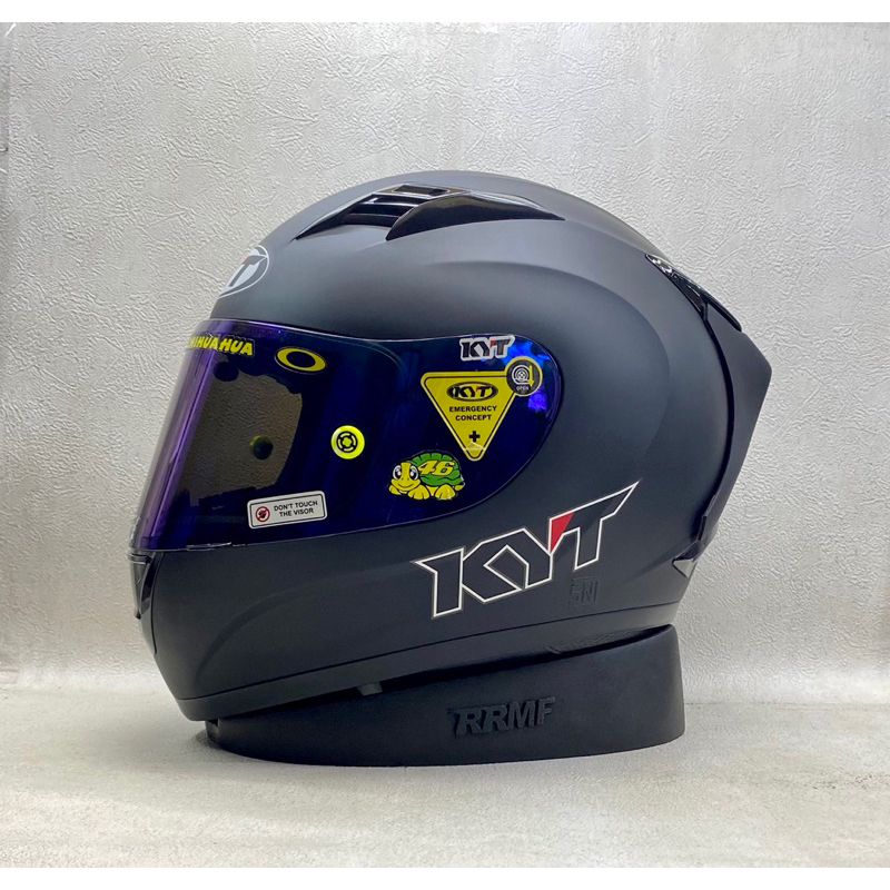 KYT R10 Solid Black Matte || Handsome Package VIisor Iridium I Spoiler ...