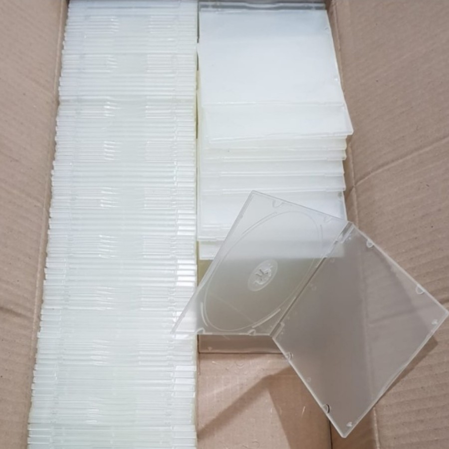 PUTIH Cd player holder Slim PP CD Box White Doff Transparent - CD ...
