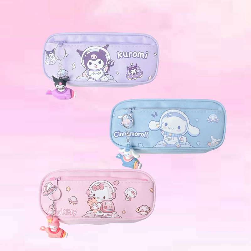 Sanrio motif outerspace pencil case + kuromi / cinnamoroll keychain ...
