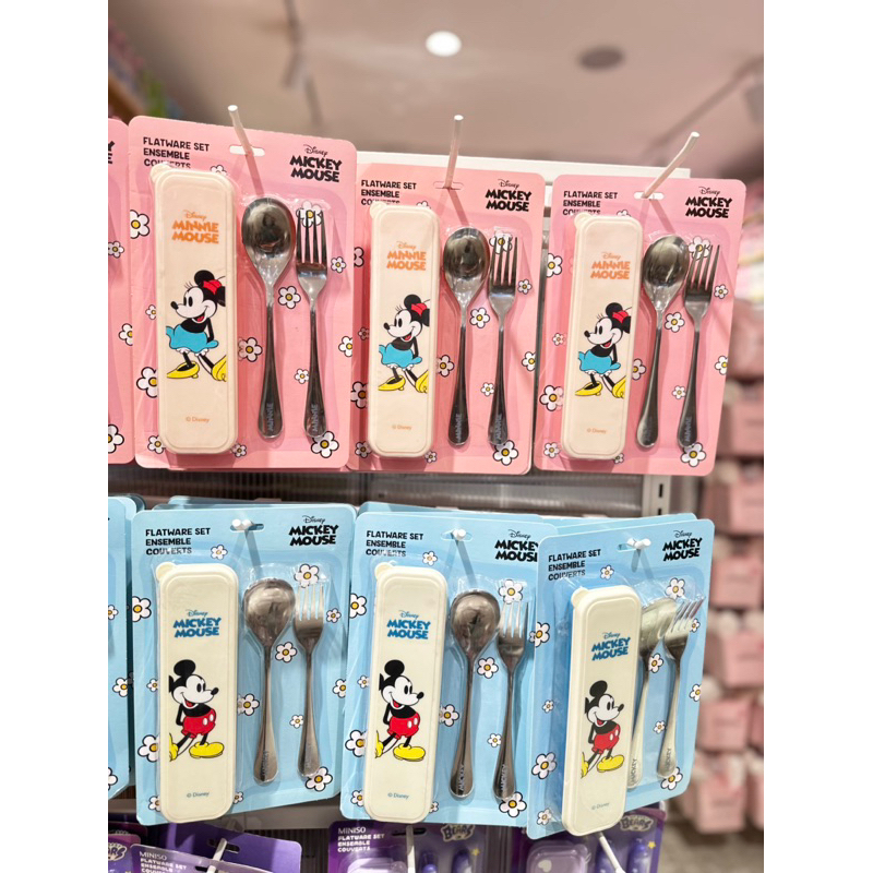 MINISO CUTLERY FLATWARE SET DISNEY COLLECTION MICKEY MINNIE MOUSE FORK ...
