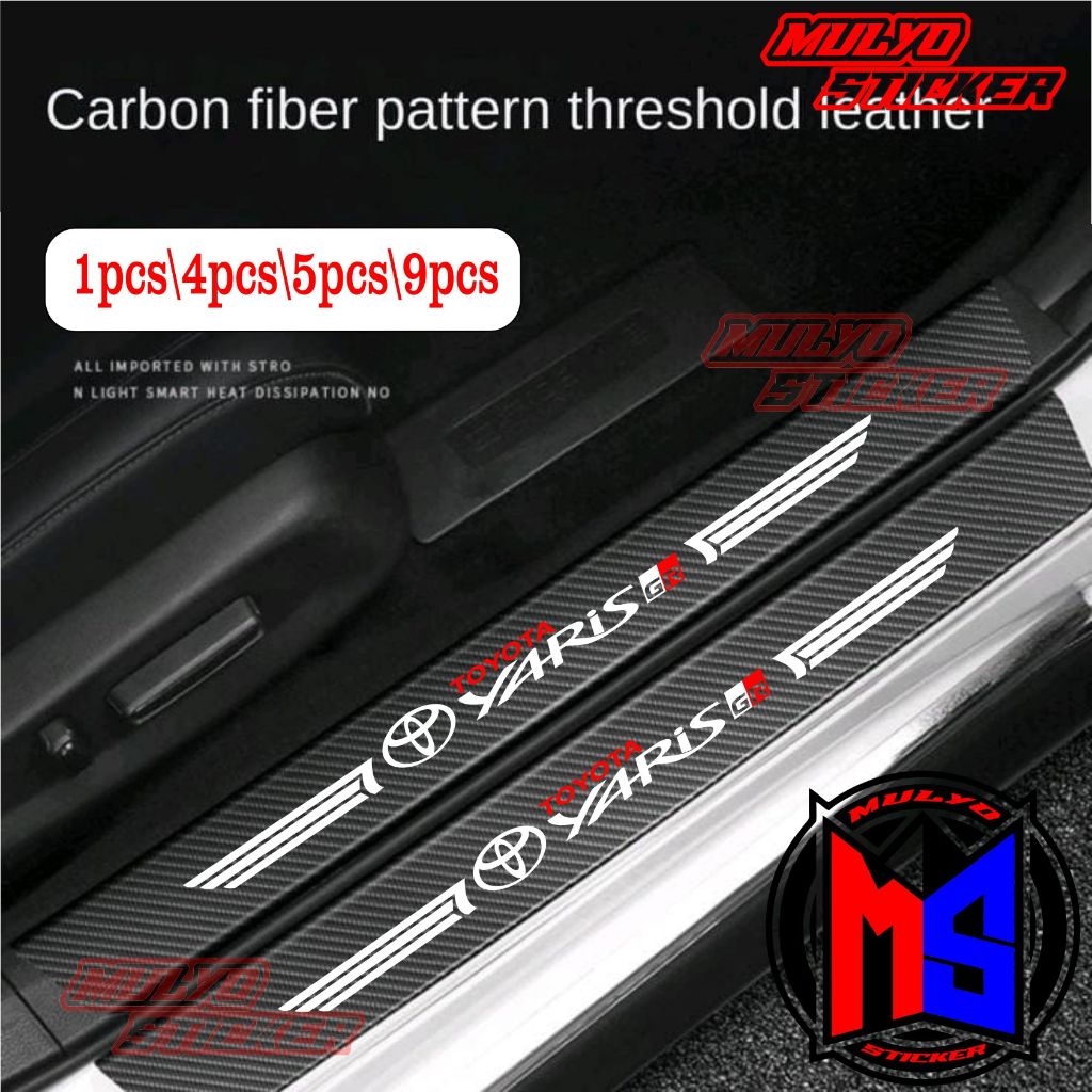 Yaris carbon fiber car sill palte sticker, footrest protector for the ...
