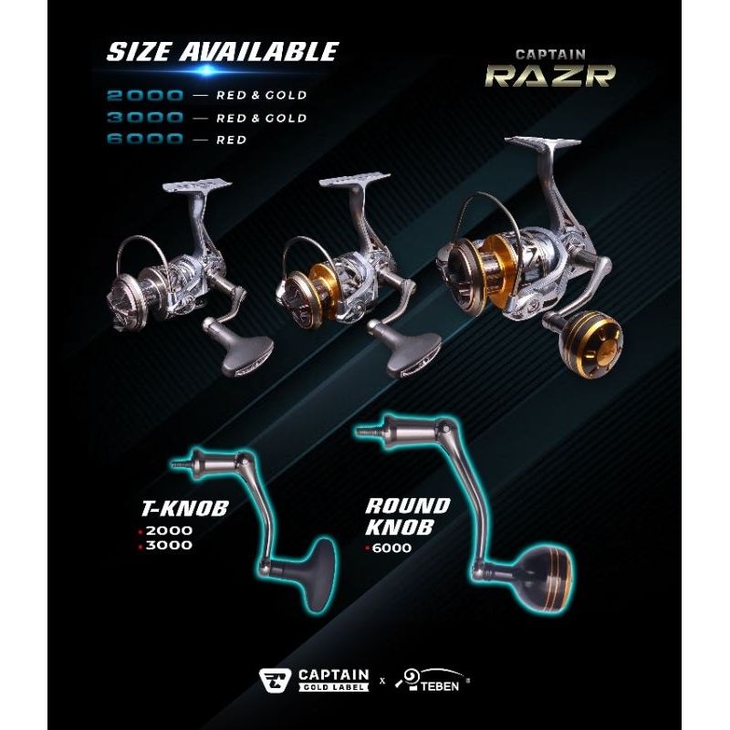 Captain RAZR Reel 2000,3000,6000 | Shopee Philippines