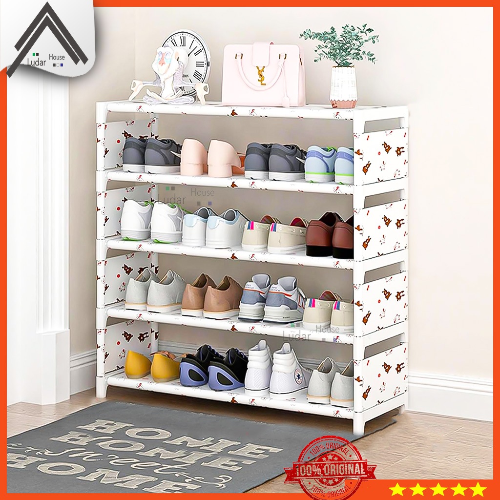 5-tiered Sandal container shoe rack, multi-purpose book rack | Shopee ...