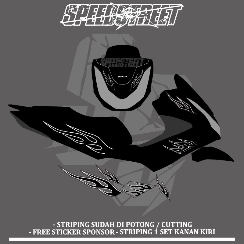 Striping PCX 160 FIRE TRANSPARENT CUSTOM LIKE LIKE | Shopee Philippines