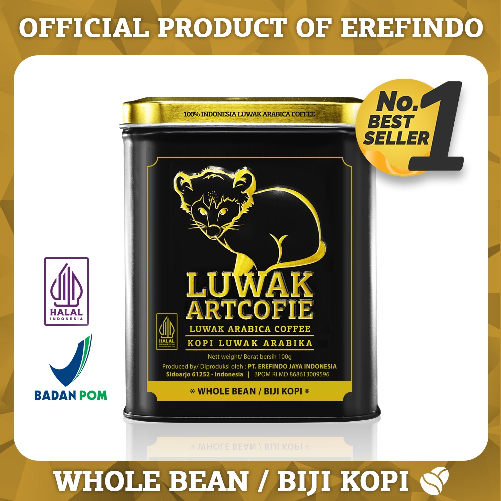 Artcofie Luwak Arabica Coffee Tin Box Beans 100gr | Shopee Philippines