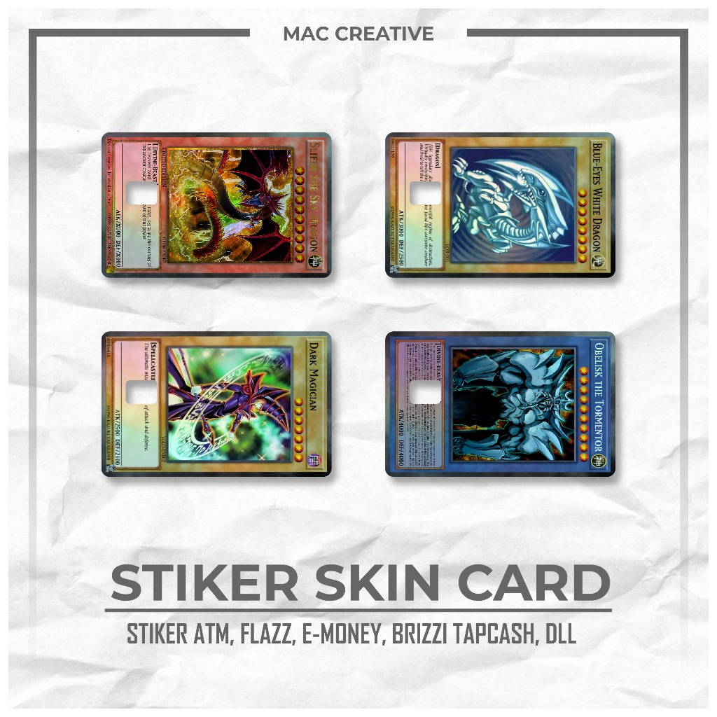 Skin HOLOGRAM YUGIOH CARDS, YUGIOH CARD STICKERS, FOR EMONEY ATM CARDS ...