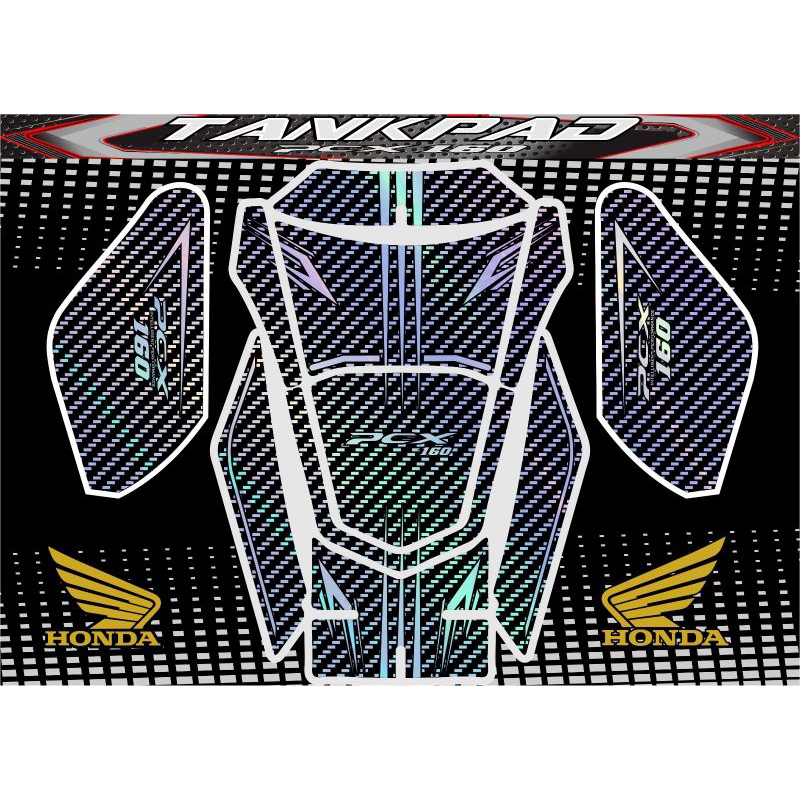 Body Protector Pcx 160 New 2021 - 2024 CARBON MOTIF 6D / Tankpad ...