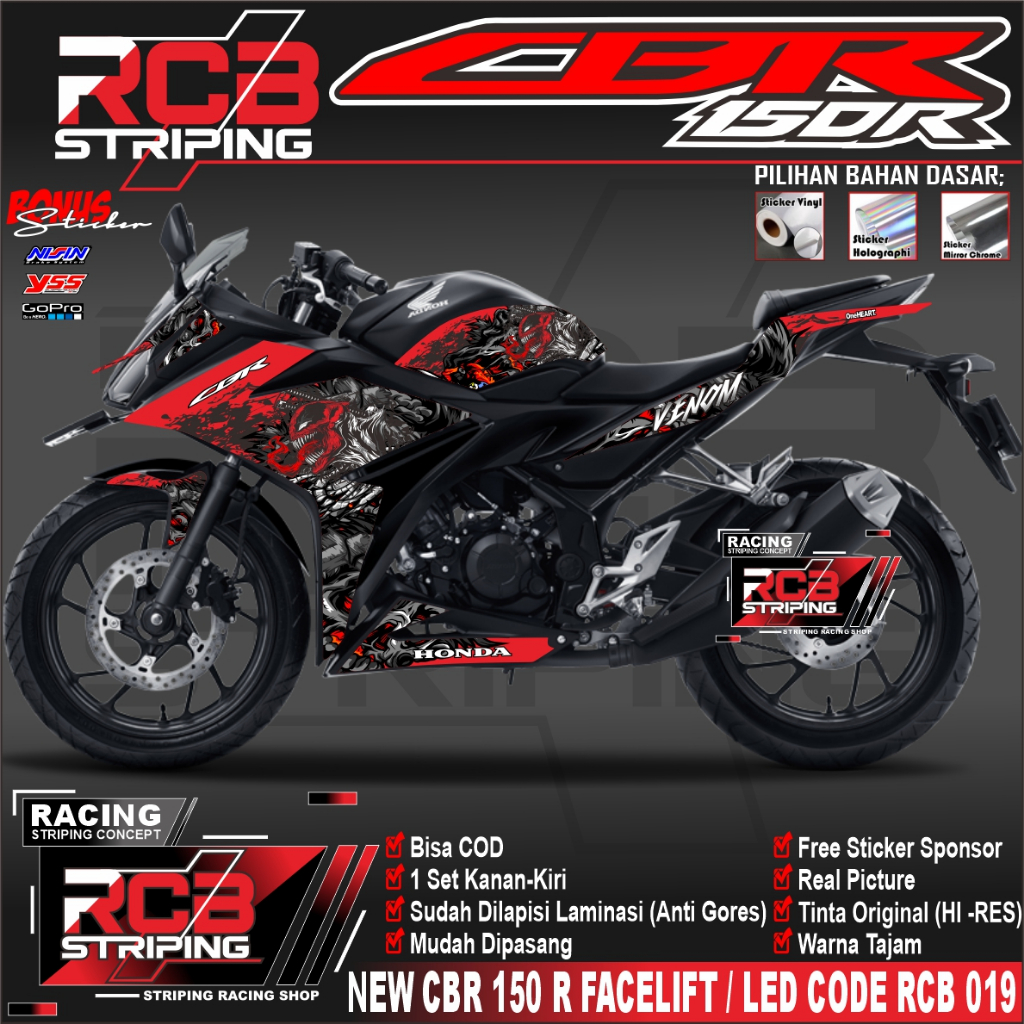 Striping Variation HONDA CBR 150 FACELIFT - Variation VENOM CBER 150 R ...