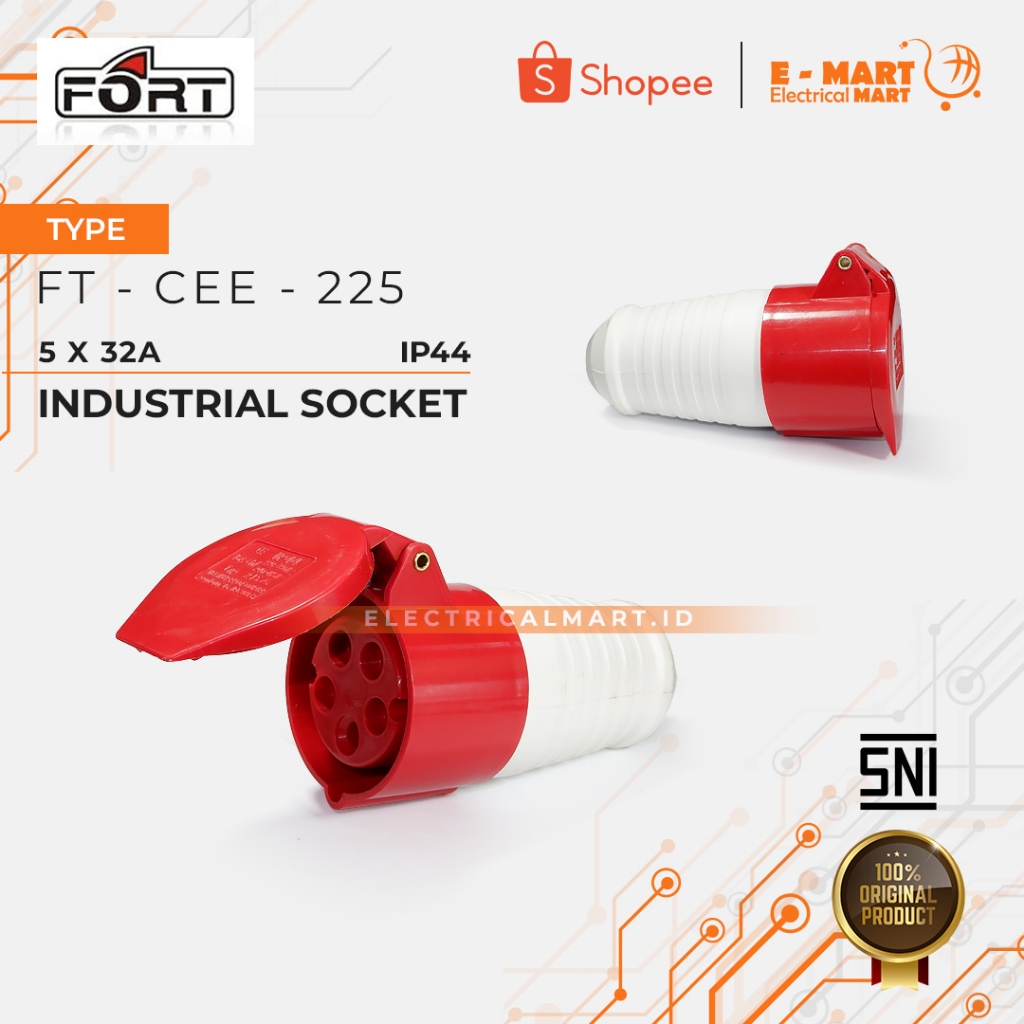 Fort CEE-225 Industrial Mobile Socket 5x32a IP44 | Shopee Philippines