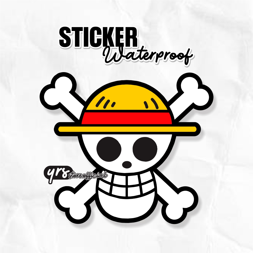 Monkey D Luffy Pirate Flag Emblem Anime Sticker / Waterproof Anime ...