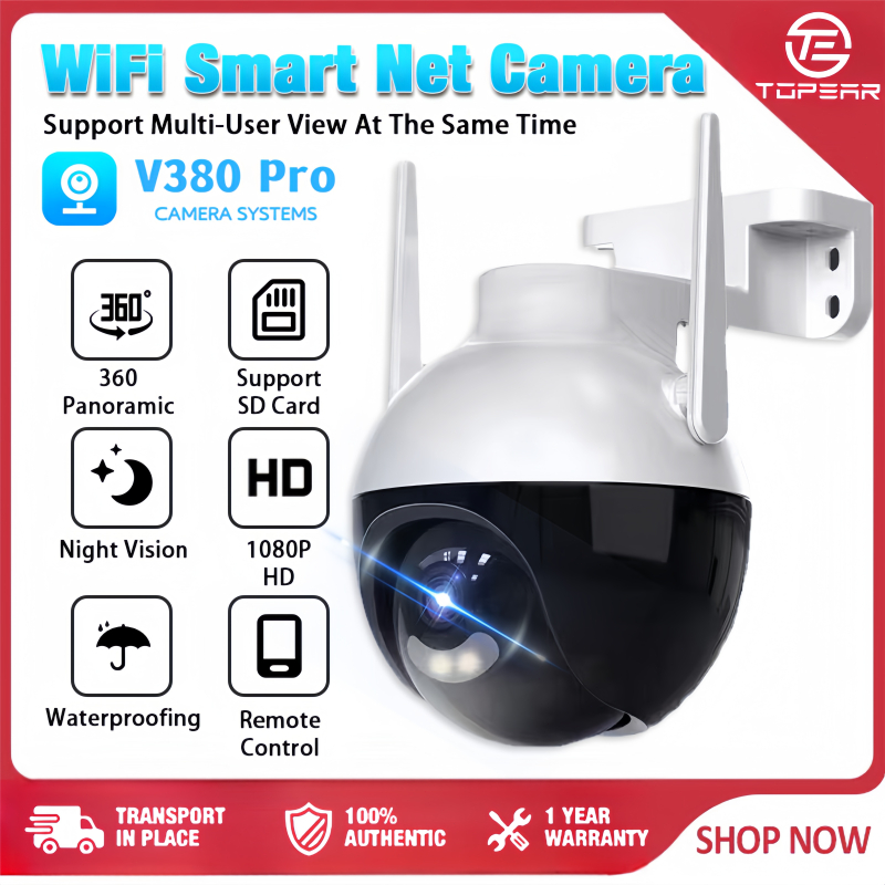 Topear Outdoor CCTV V380 Pro 1080P Full HD Wifi Wireless CCTV Remote ...