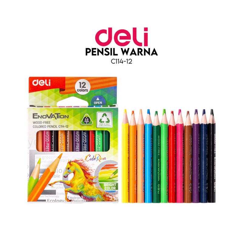 DELI ENOVATION C113-C114 12 Color Wooden Pencil / Colored Pencil ...