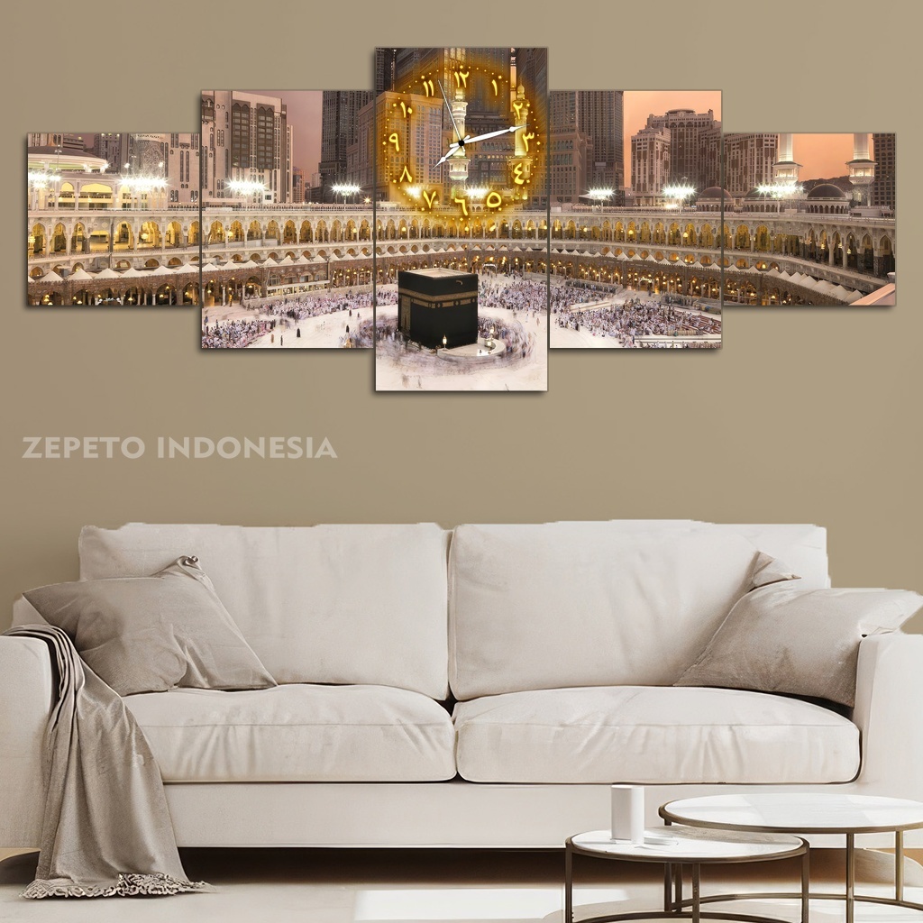 Jumbo Islamic Clock for Kaaba Mosque Mecca 100X40 Multi Panel | Zepeto ...