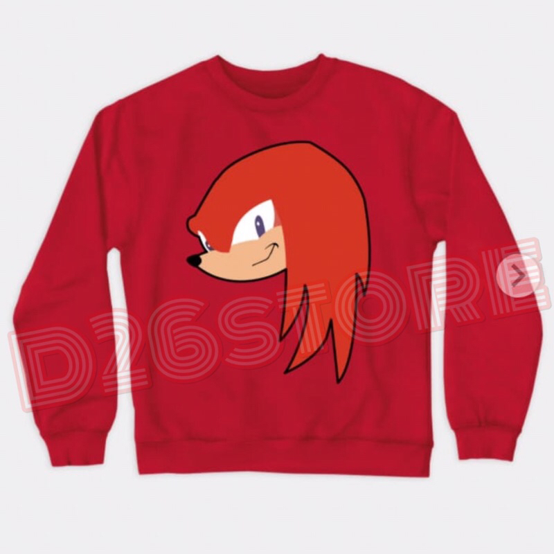 Knuckles Face Red Echidna Sonic The Hedgehog Sweatshirt premium Unisex ...