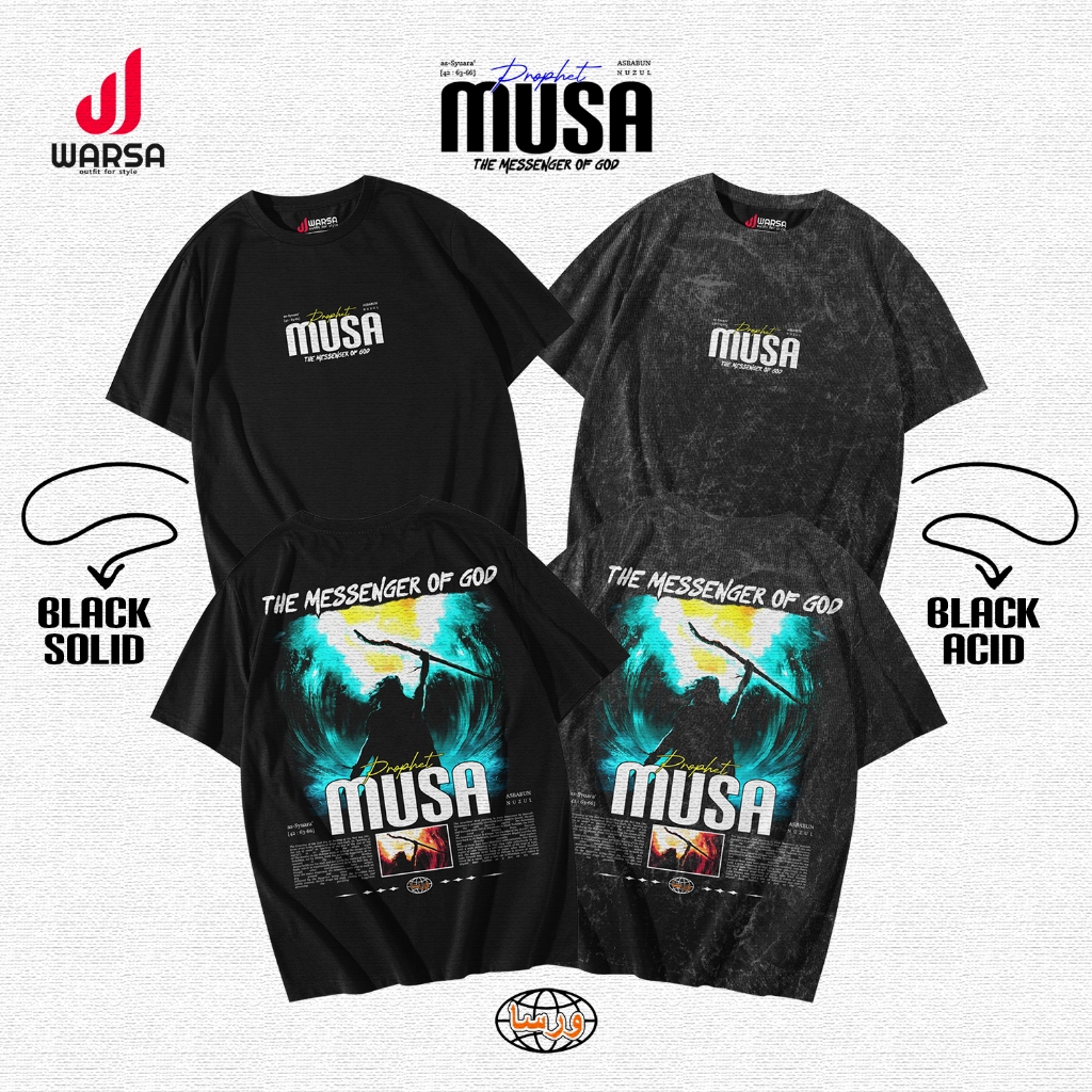 HITAM Oversize - Prophet MUSA AS The Messenger of God BLACK | Shopee ...
