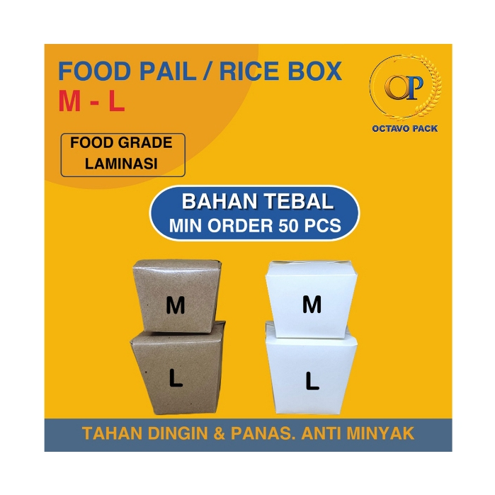 Plain Food Pail / Food Pail Kraft / Food Pail ML / Rice Box / Paper ...