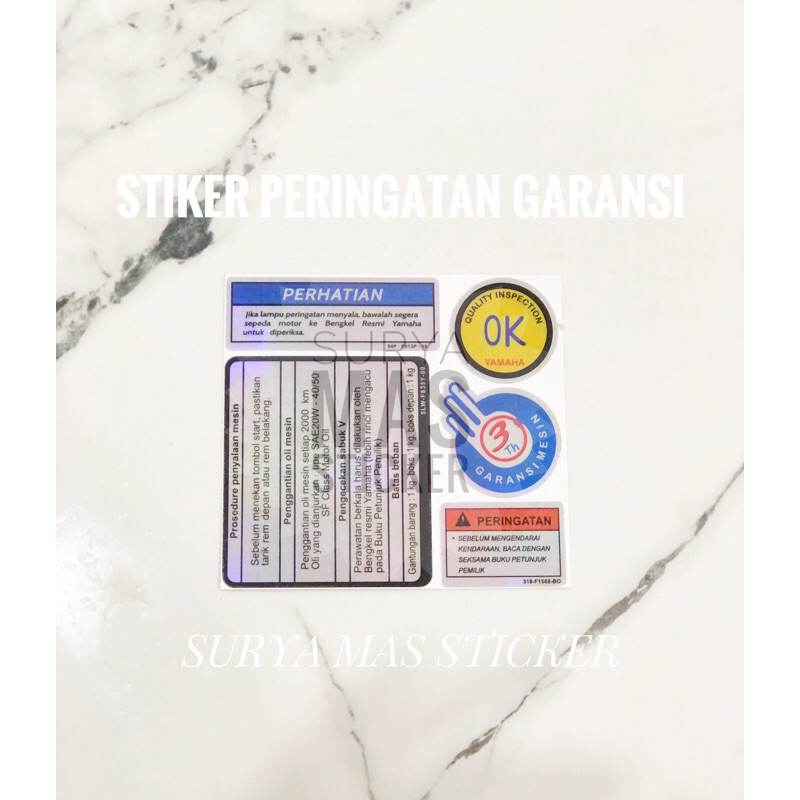 Yamaha warning sticker warranty yamaha motorbike protection sticker ...