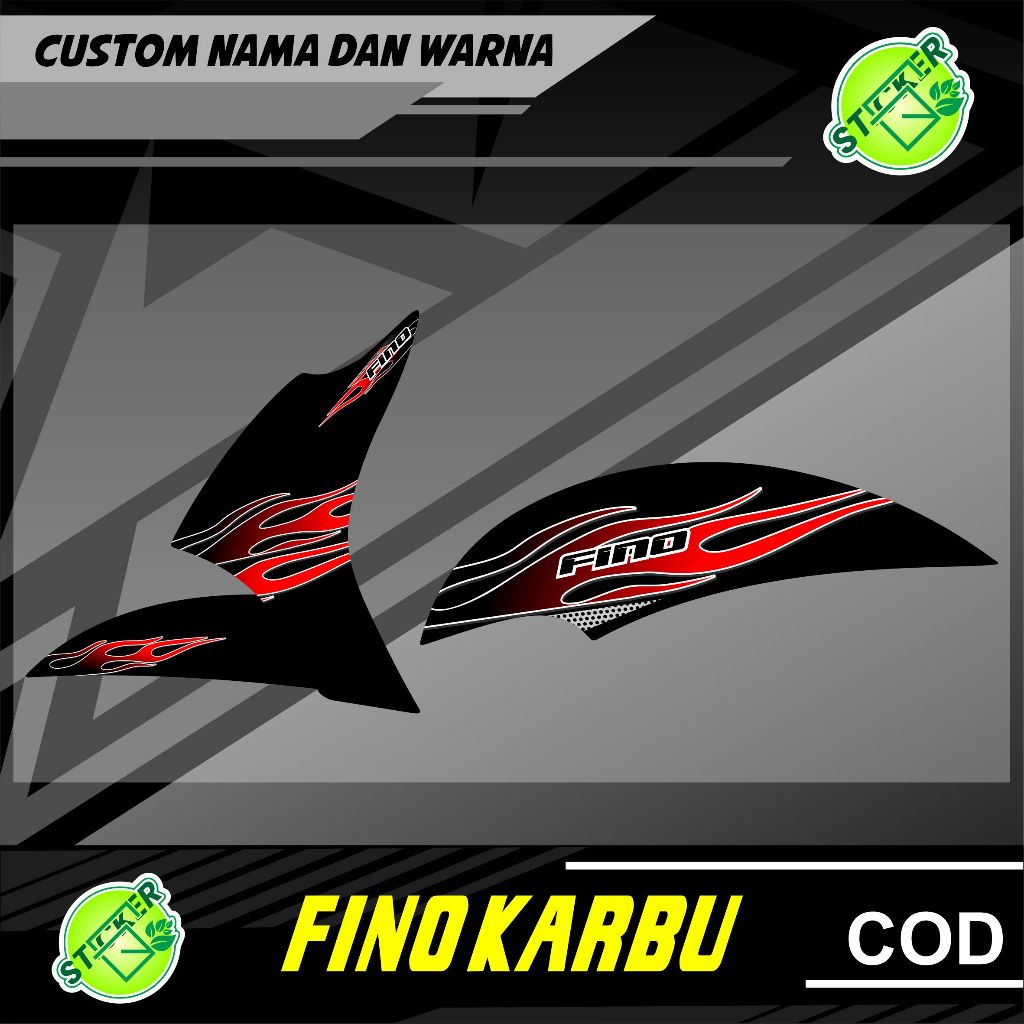 MERAH Simple STRIPPING YAMAHA FINO Carburetor Red Fire VIRAL Cool ...