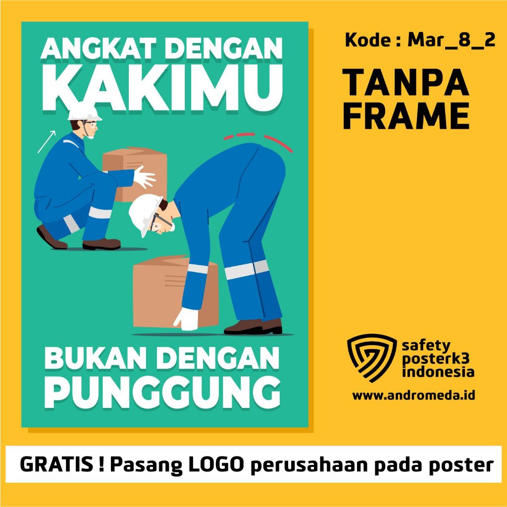 K3 Slogan Safety Poster, Manual Lifting Ergonomics 8_2 A1 | Shopee ...
