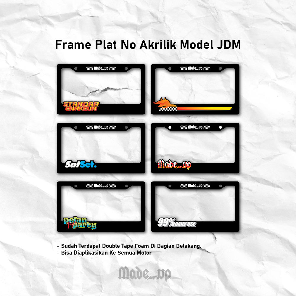 JDM MODEL ACRYLIC NUMBER PLATE FRAME CAN BE FOR ALL MOTORCYCLES CAN BE ...