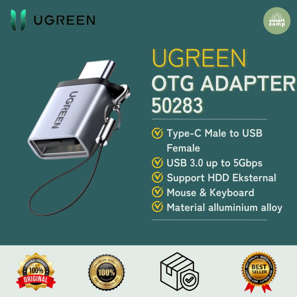 Ugreen OTG Adapter Converter USB Type C to USB A 3.0 50283 | Shopee ...