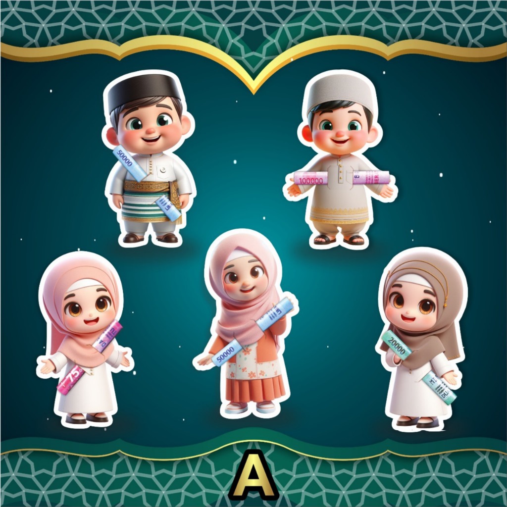 3d Angpao Lebaran Character Envelope Lebaran Money Slip Character THR ...