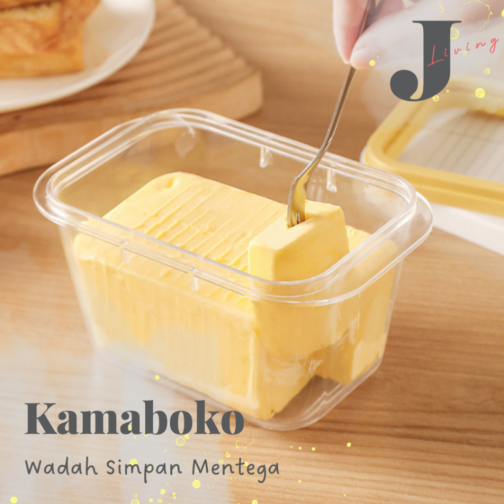 |J LIVING|KAMABOKO Clear Butter Cutter Practical Butter Storage ...