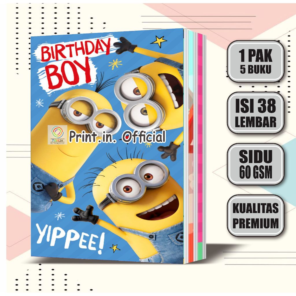 Minions Custom Children's Writing Book 38 Sheets / School Writing Book ...