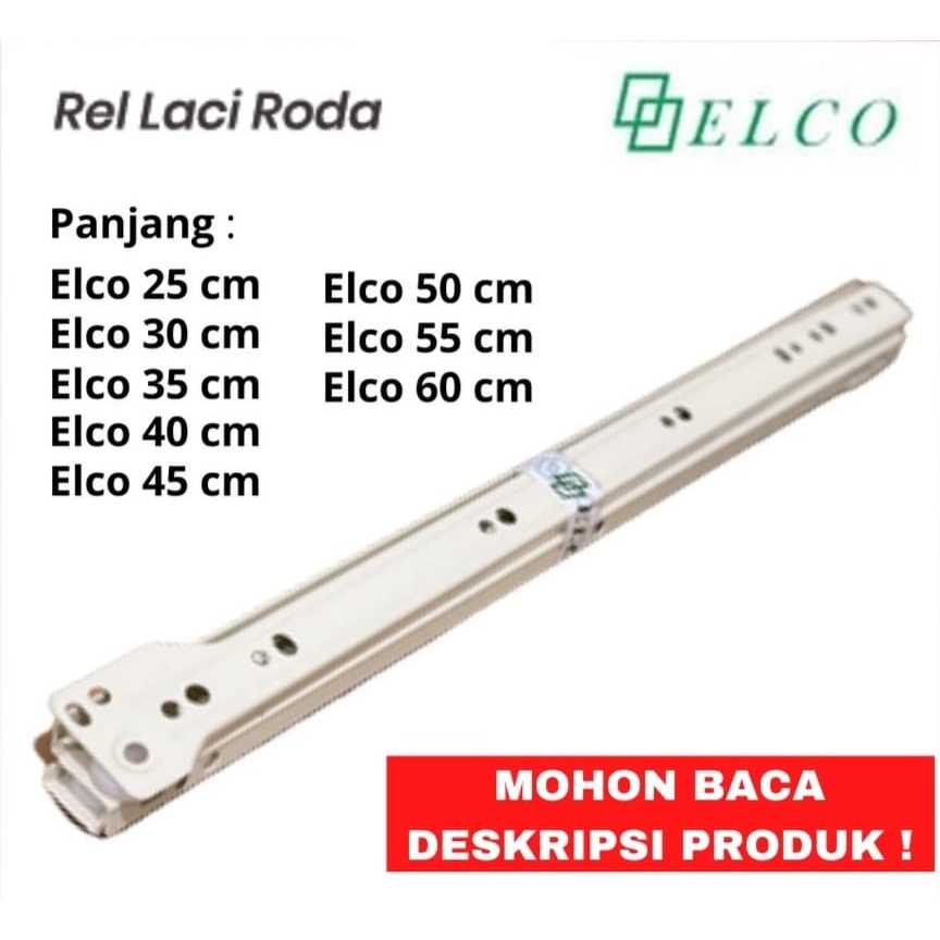 PUTIH Drawer Rail Wheel Furniture Drawer slide ELCO Cream White 25/30 ...