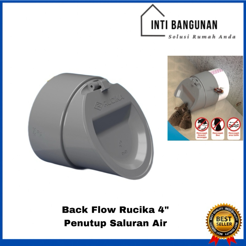 Back Flow Rucika 4" Backflow Valve Connection Cap Pipe Drain Cover Anti ...